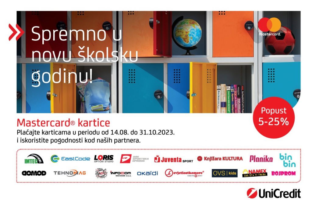 Spremno u novu školsku godinu, uz popuste s UniCredit Mastercard ...